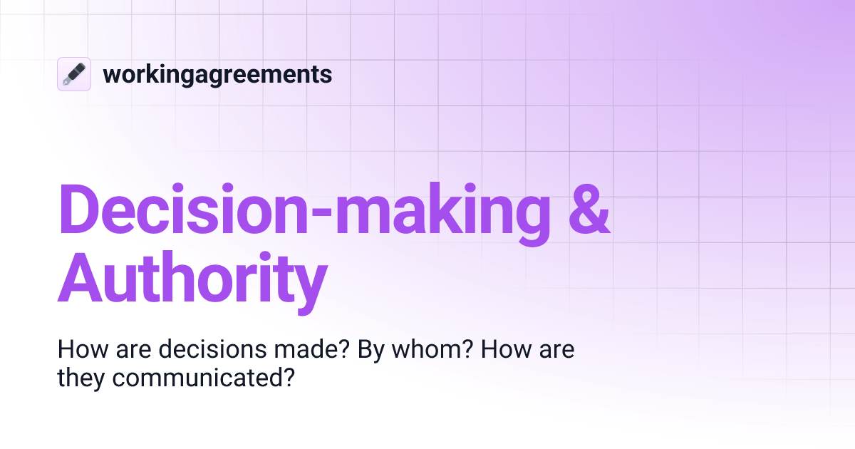 Decision-making & Authority | workingagreements